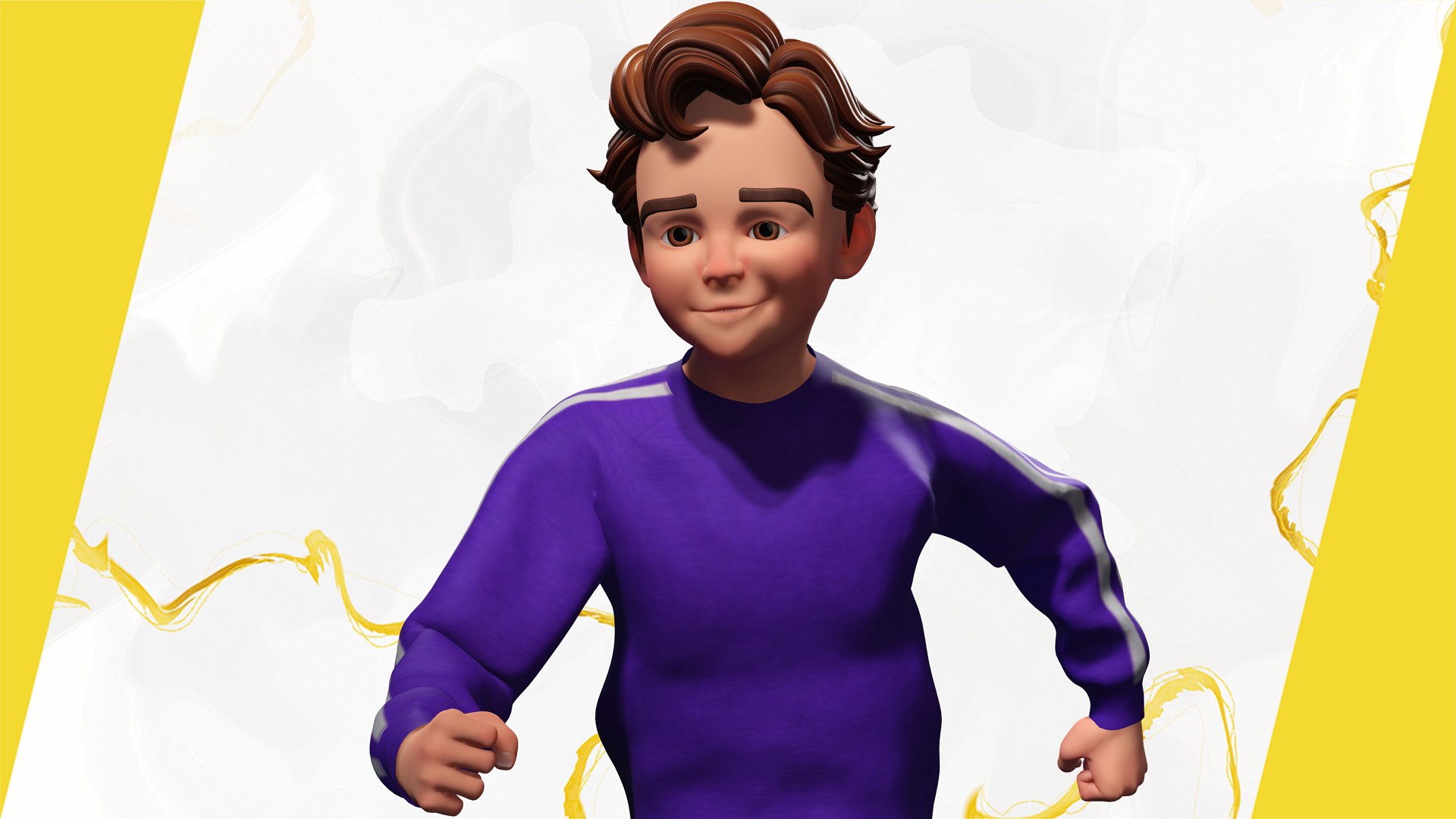 Stylized Toon Boy In Sporty Outfit Rigged 3D Character Athletic 3D ...