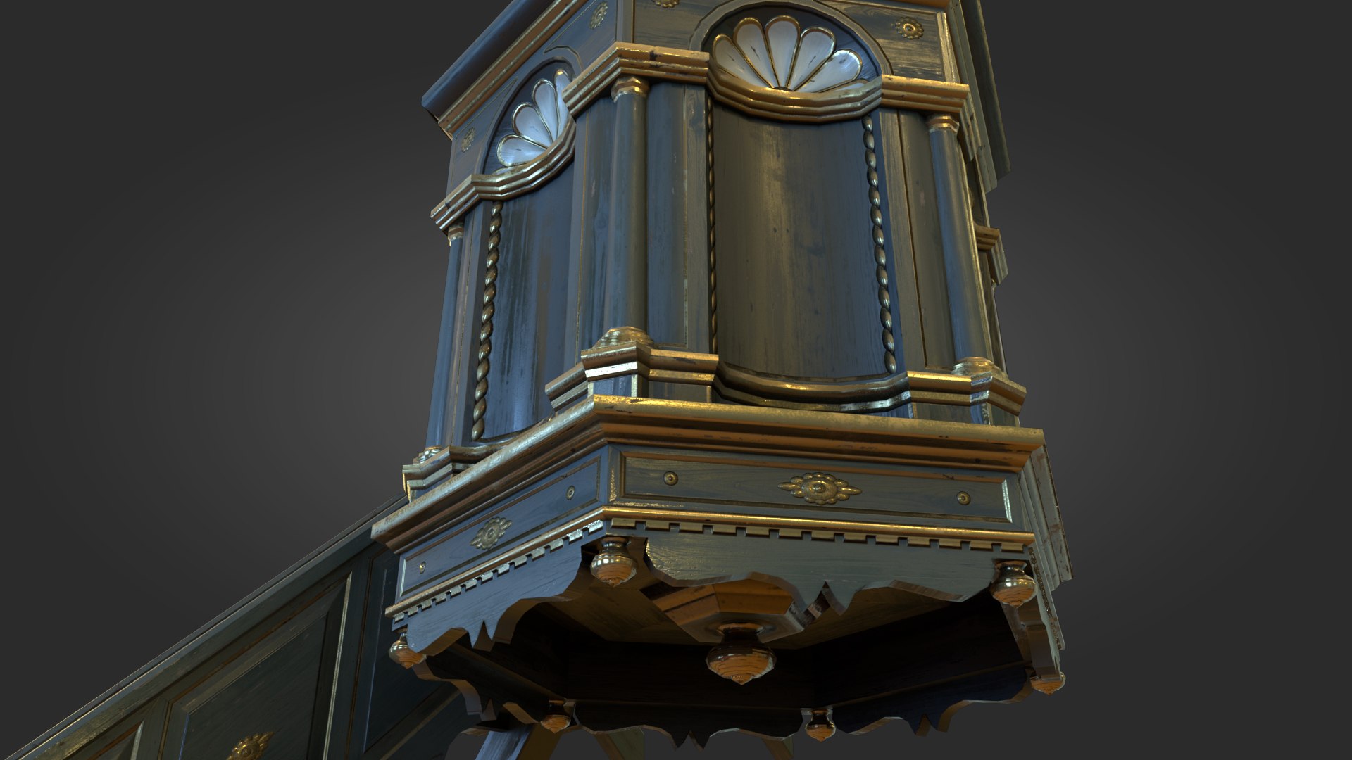 Wooden medieval church pulpit 3D model - TurboSquid 1617273