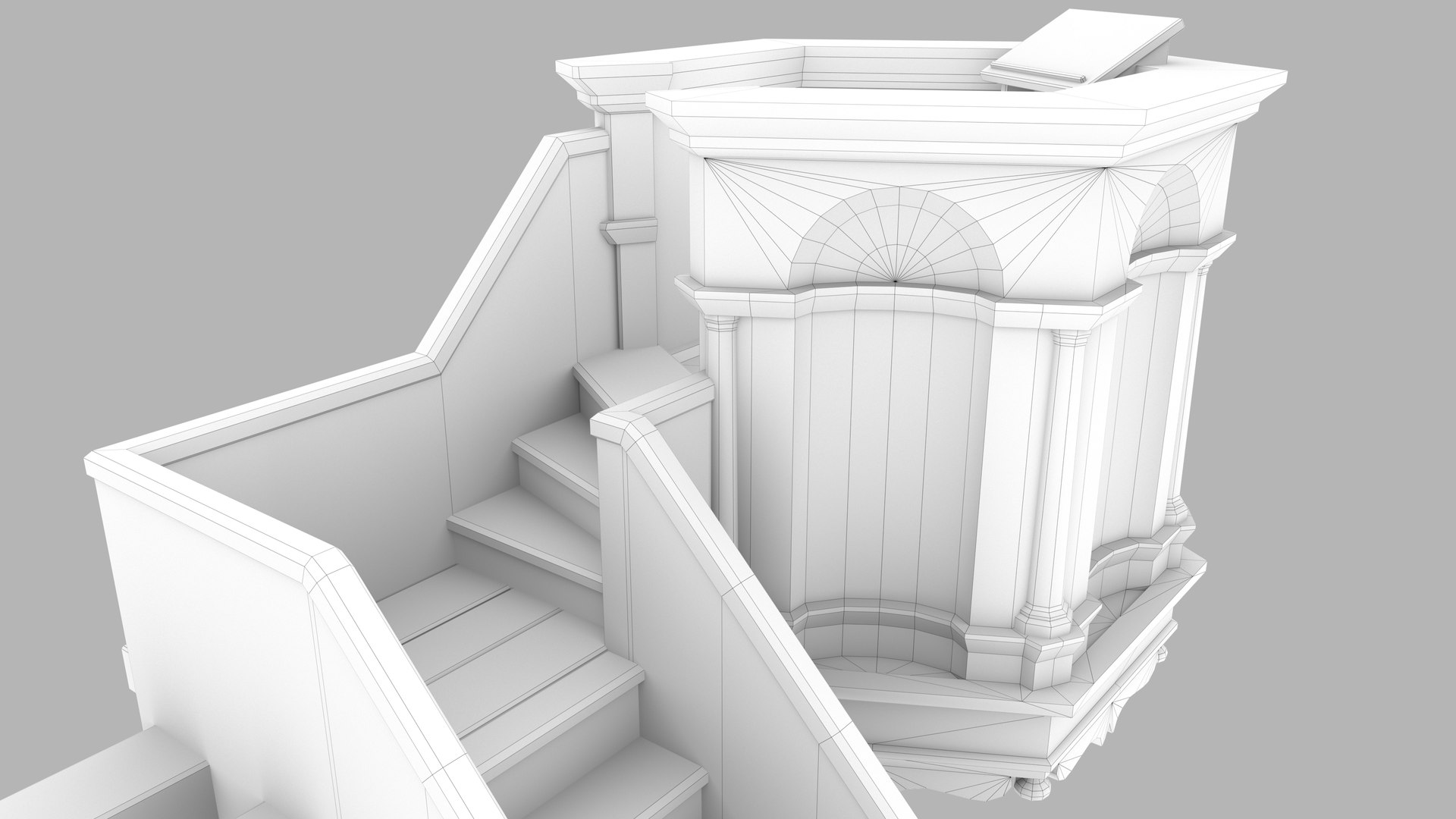 Wooden medieval church pulpit 3D model - TurboSquid 1617273