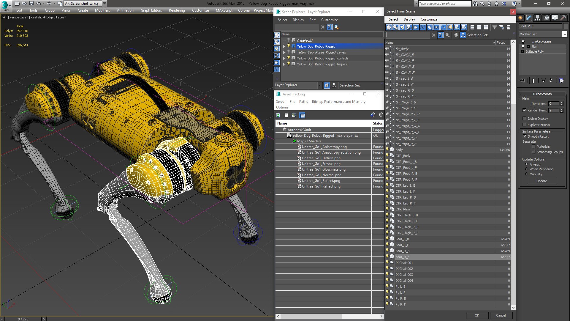 Yellow Dog Robot Rigged 3D model - TurboSquid 2136094