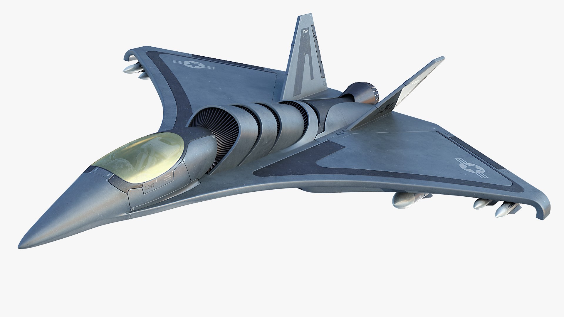3D Sci-FI Futuristic Aircraft Fighter Concept model - TurboSquid 2097831
