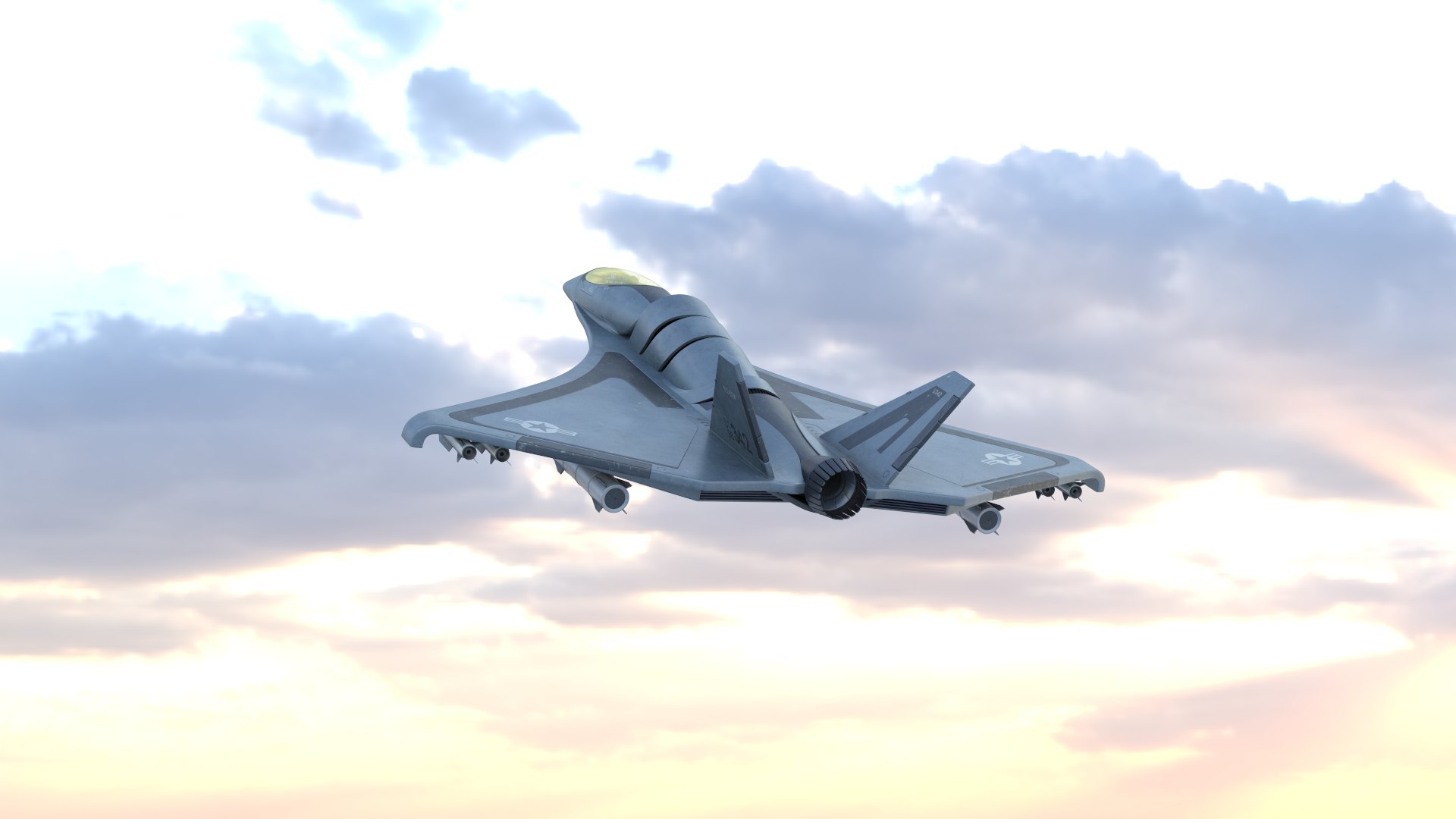 3D Sci-FI Futuristic Aircraft Fighter Concept model - TurboSquid 2097831