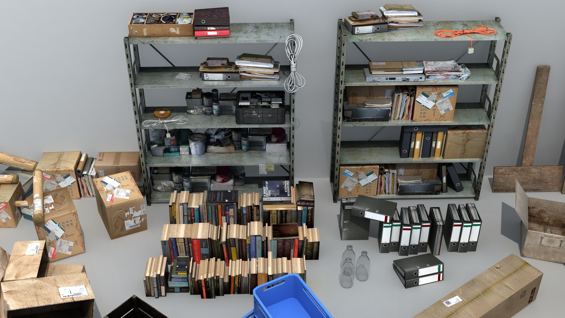 3d Clutter Boxes Boards Model