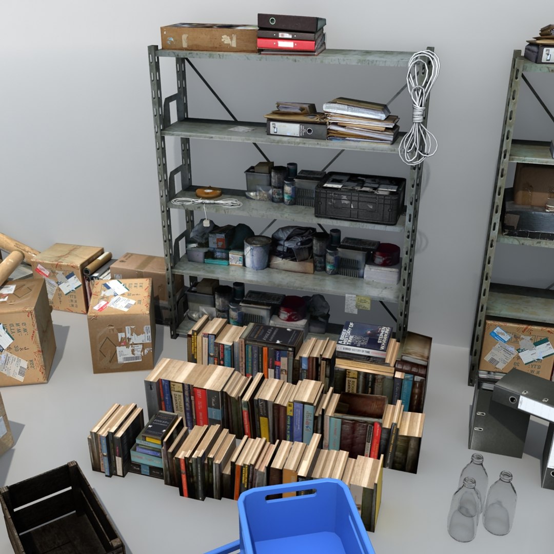 3d Clutter Boxes Boards Model