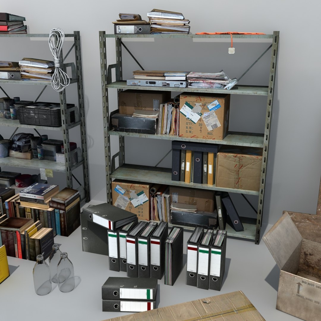3d Clutter Boxes Boards Model