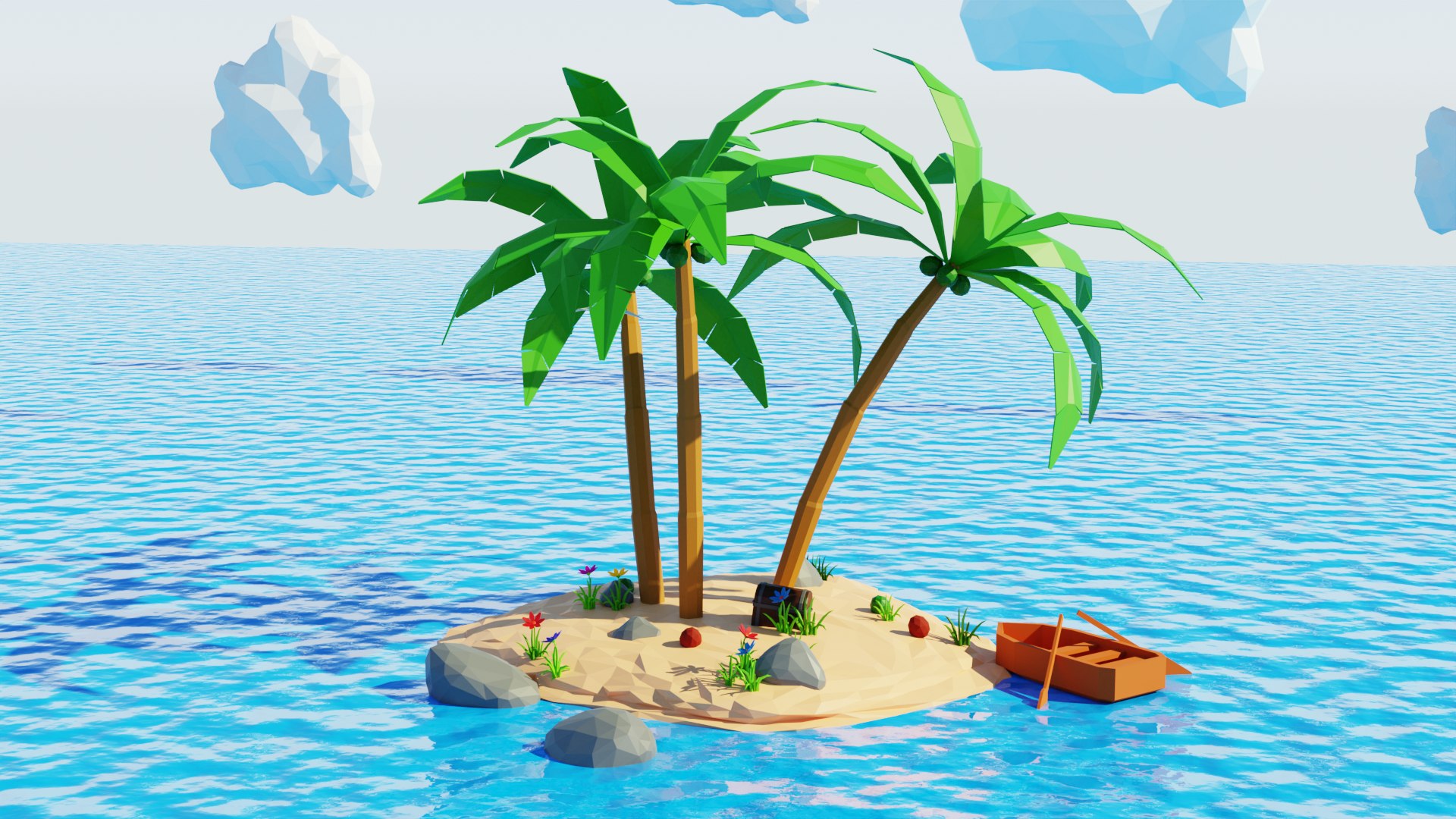 3D Low Poly Island Sceane model - TurboSquid 2100349