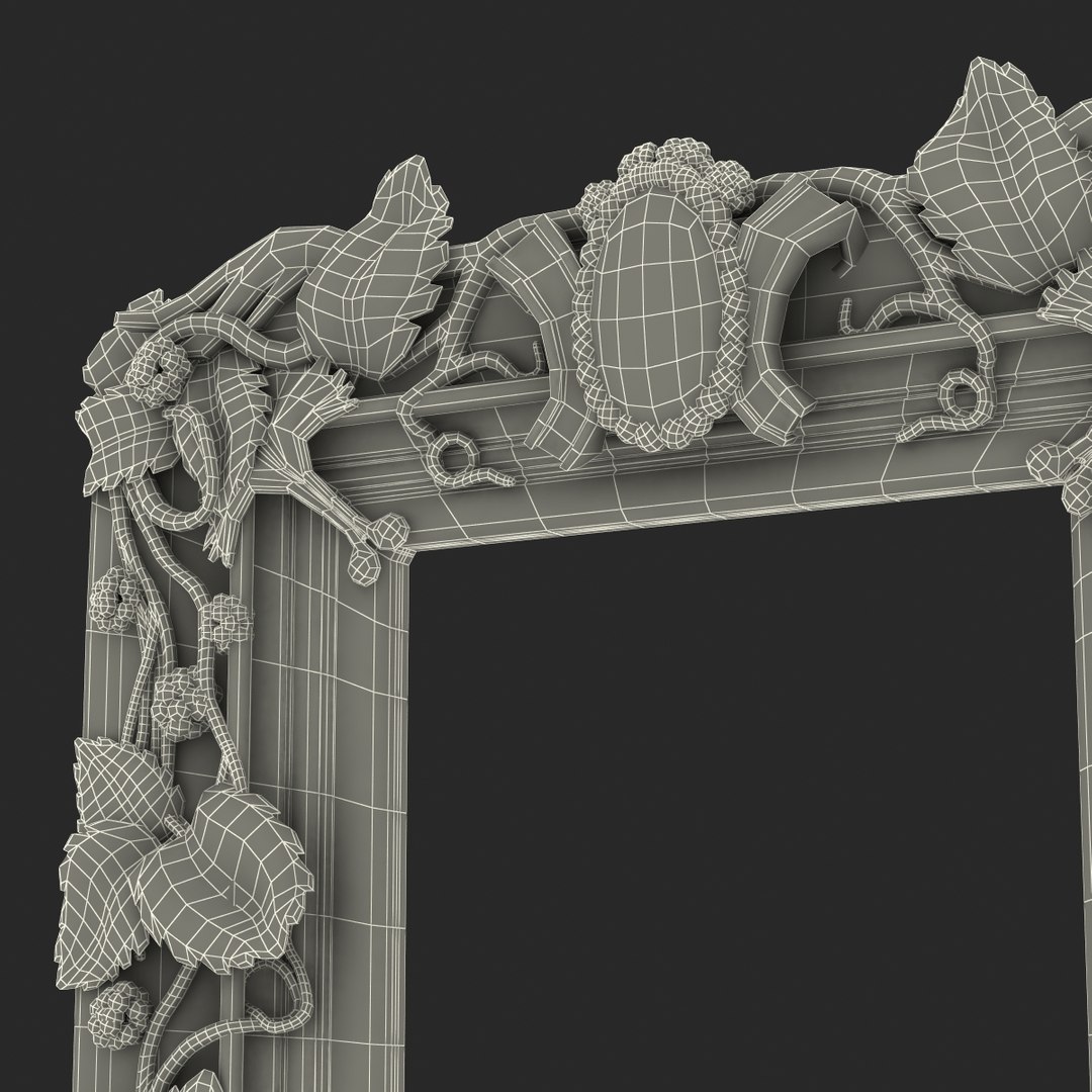 3d baroque picture frame 3 model