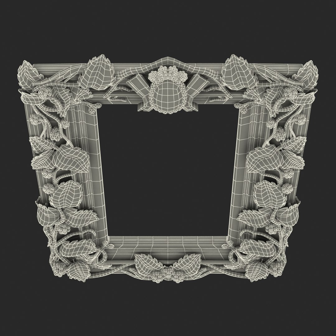 3d baroque picture frame 3 model