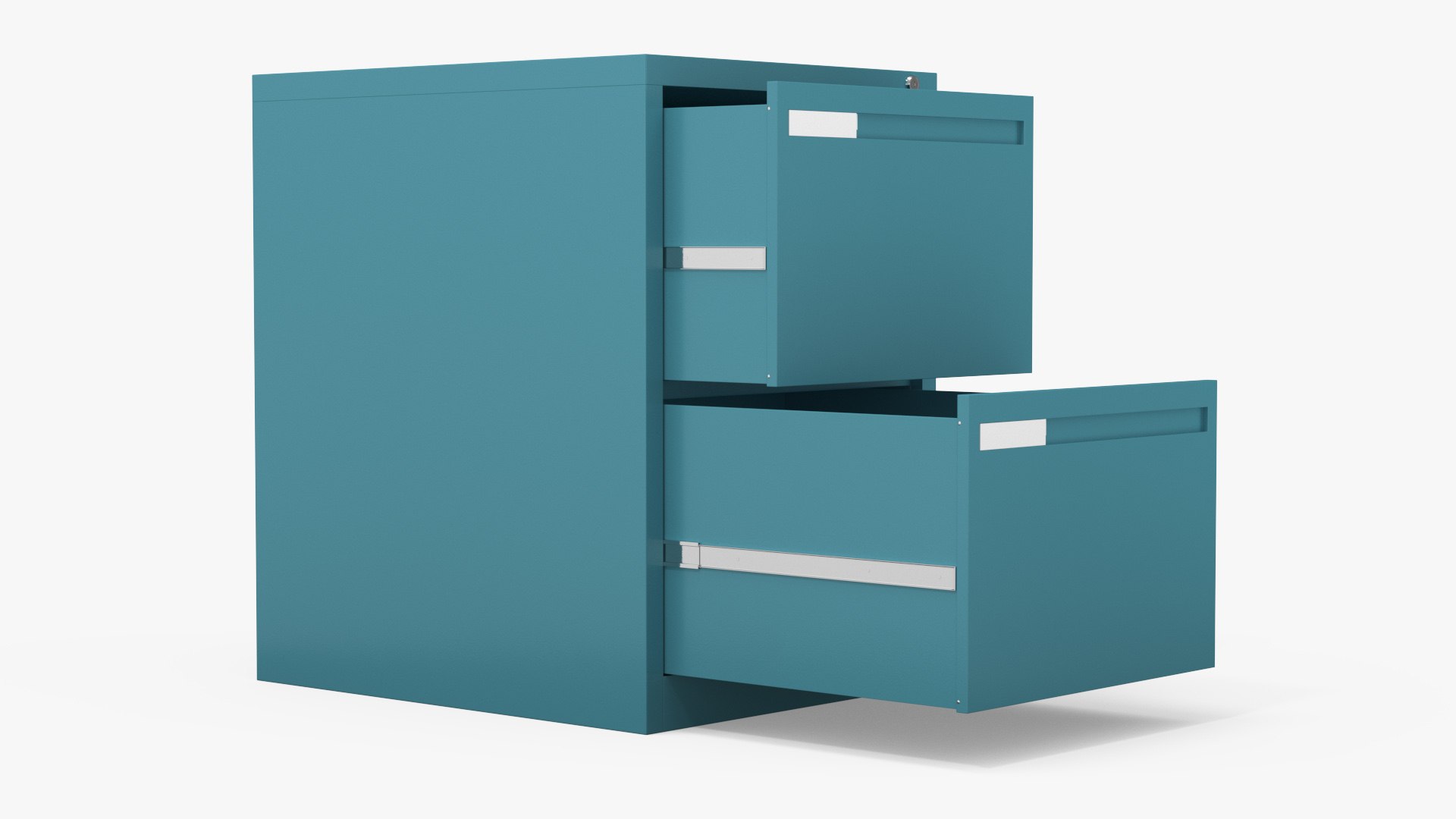 3D Filing Cabinet 2 Drawer Blue - TurboSquid 2223909