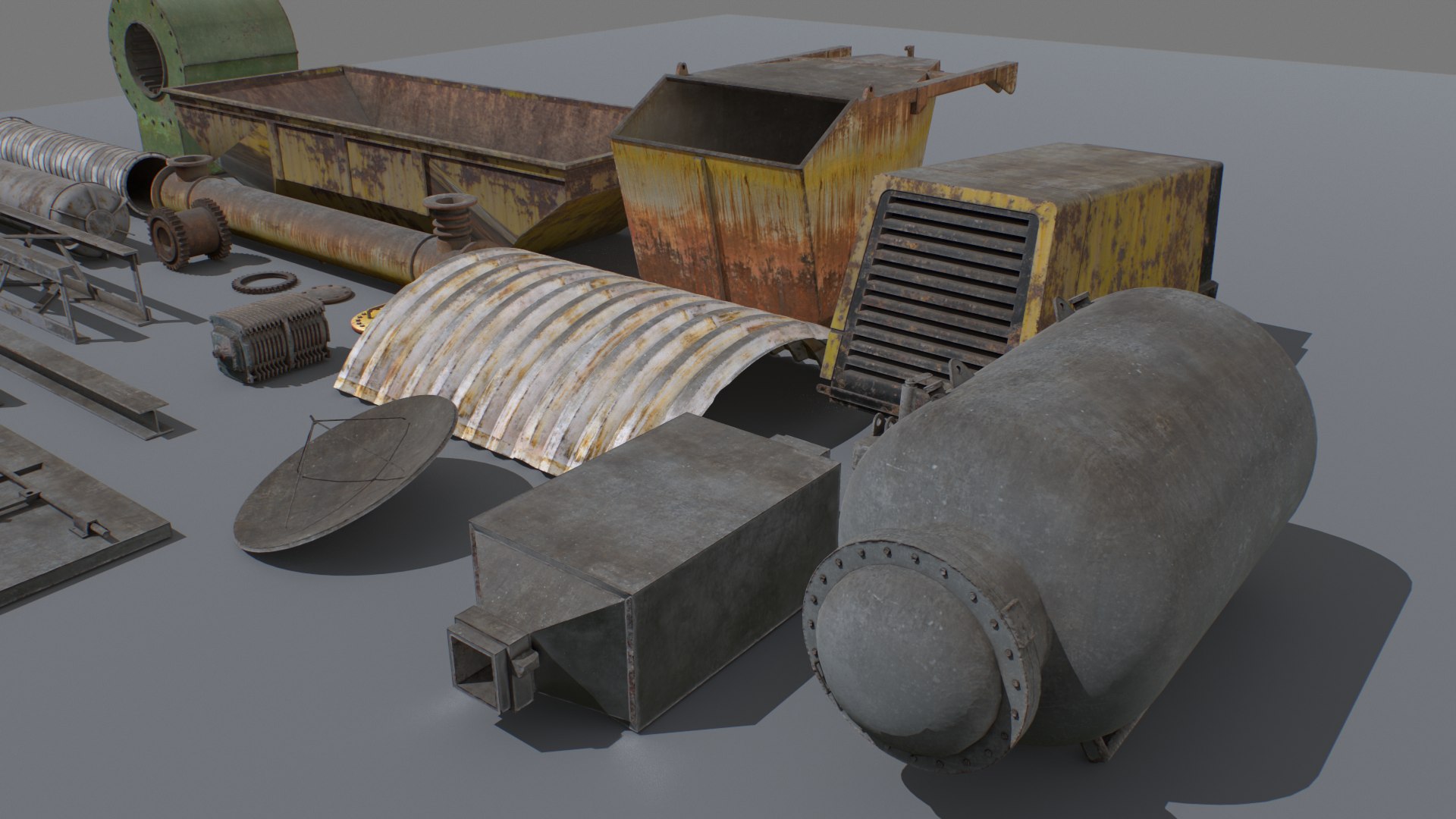 3D Old Industrial Props Pack 1 Model - TurboSquid 1797630