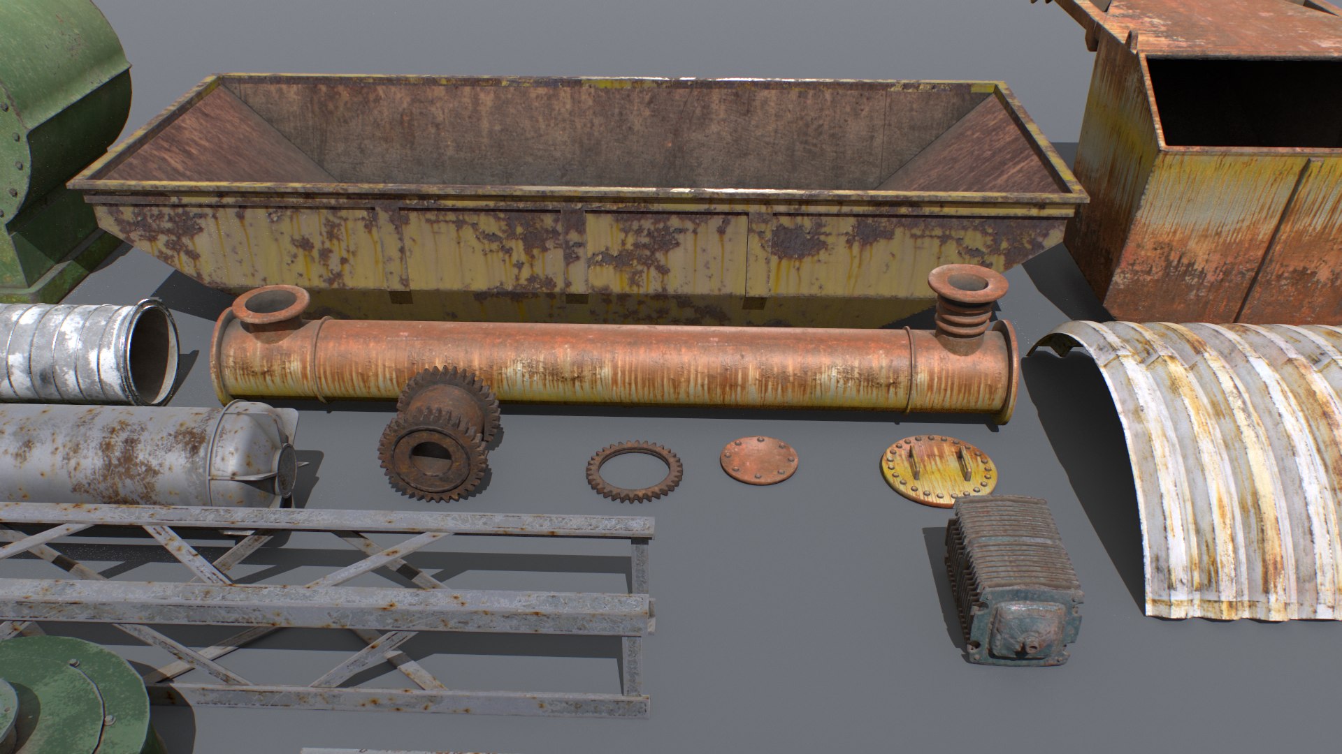3D Old Industrial Props Pack 1 Model - TurboSquid 1797630