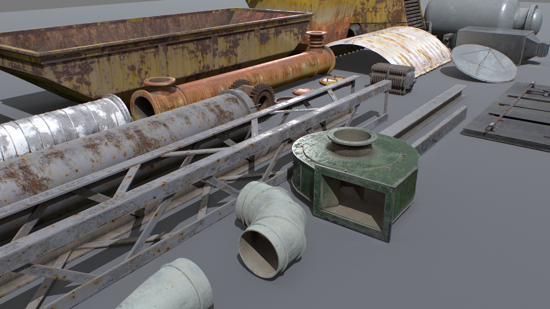 3D Old Industrial Props Pack 1 Model - TurboSquid 1797630