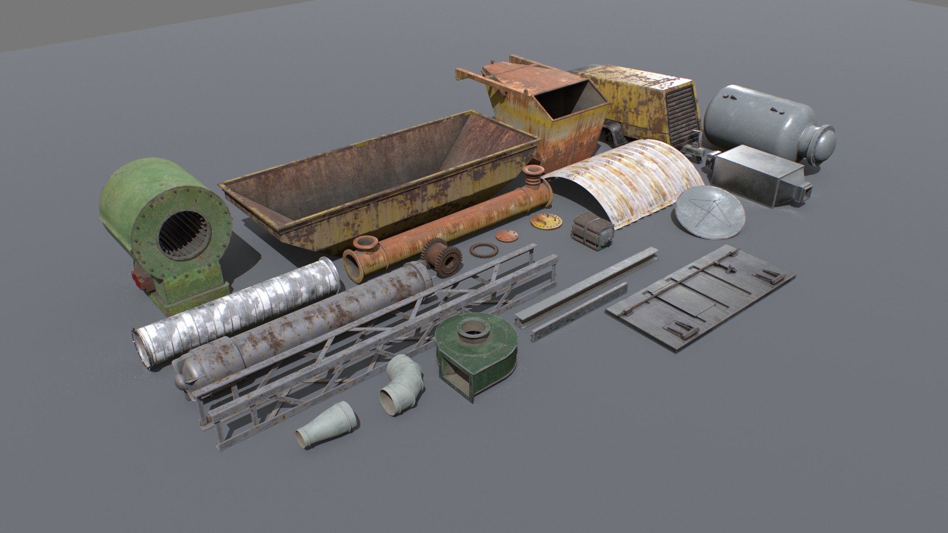 3D Old Industrial Props Pack 1 Model - TurboSquid 1797630