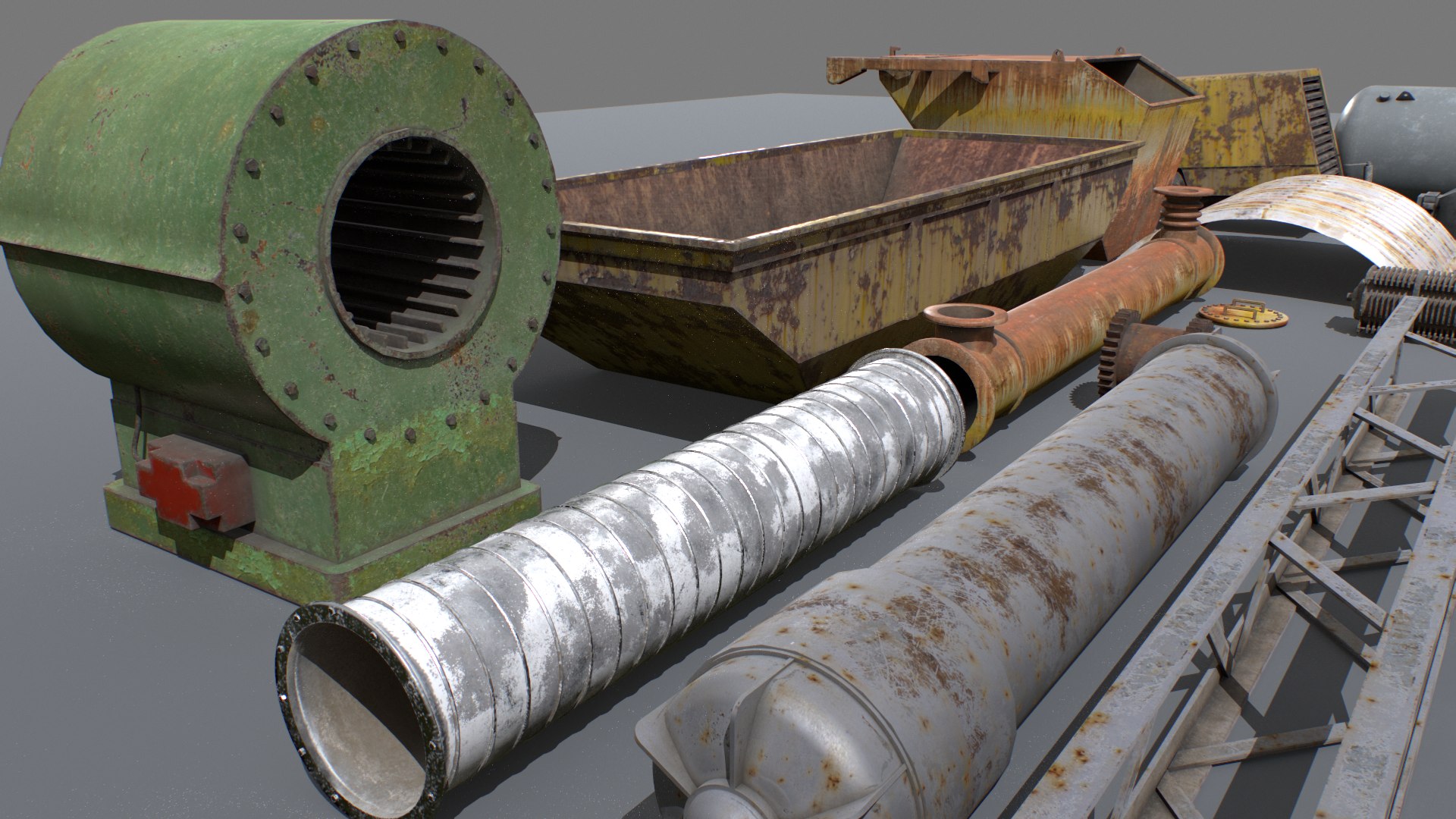 3D Old Industrial Props Pack 1 Model - TurboSquid 1797630