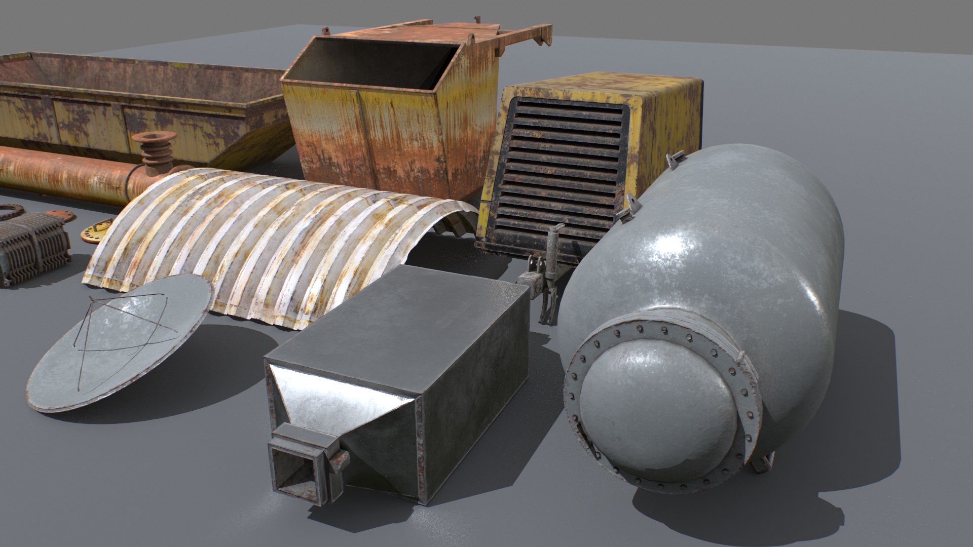 3D Old Industrial Props Pack 1 Model - TurboSquid 1797630