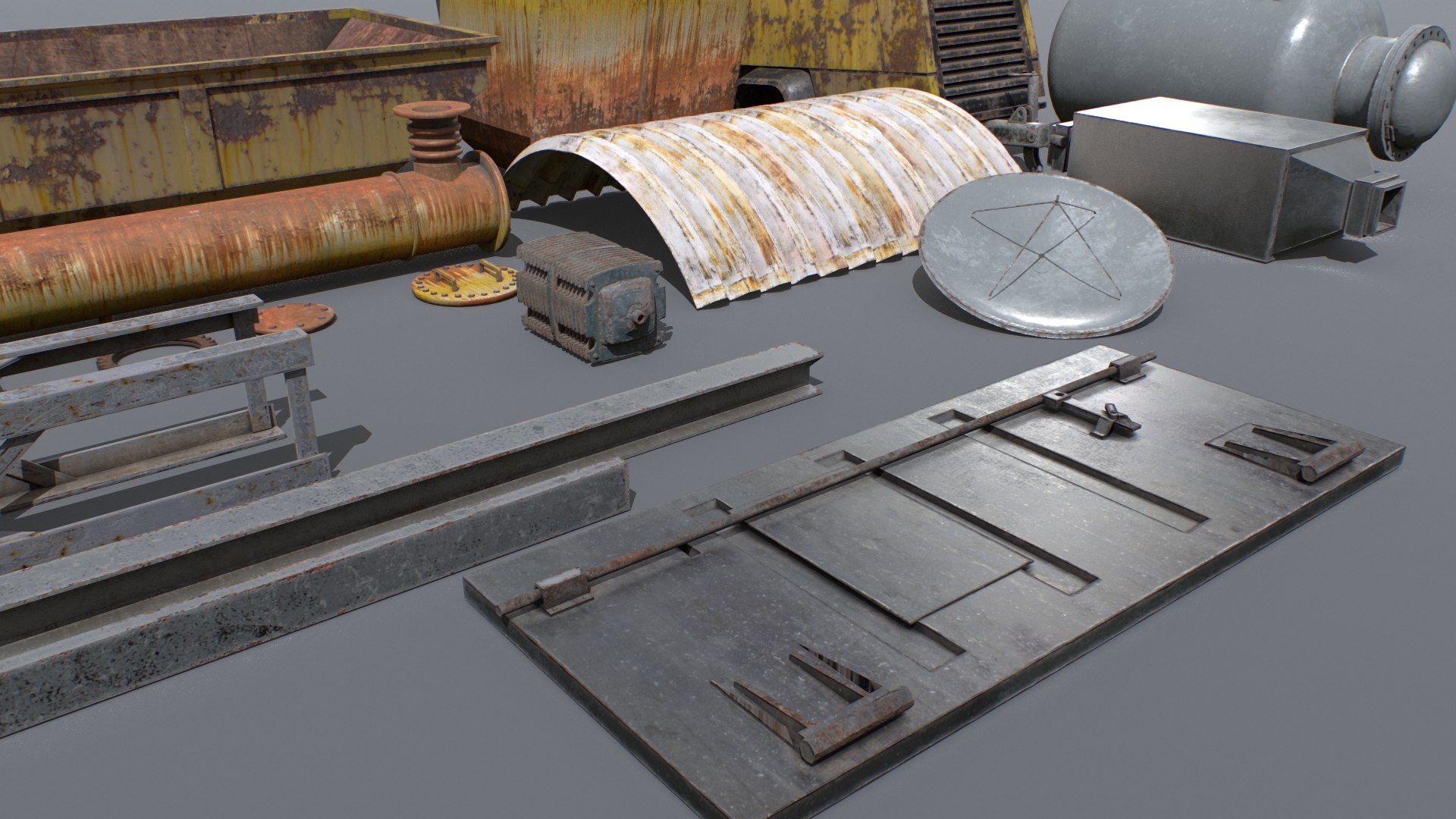 3D Old Industrial Props Pack 1 Model - TurboSquid 1797630