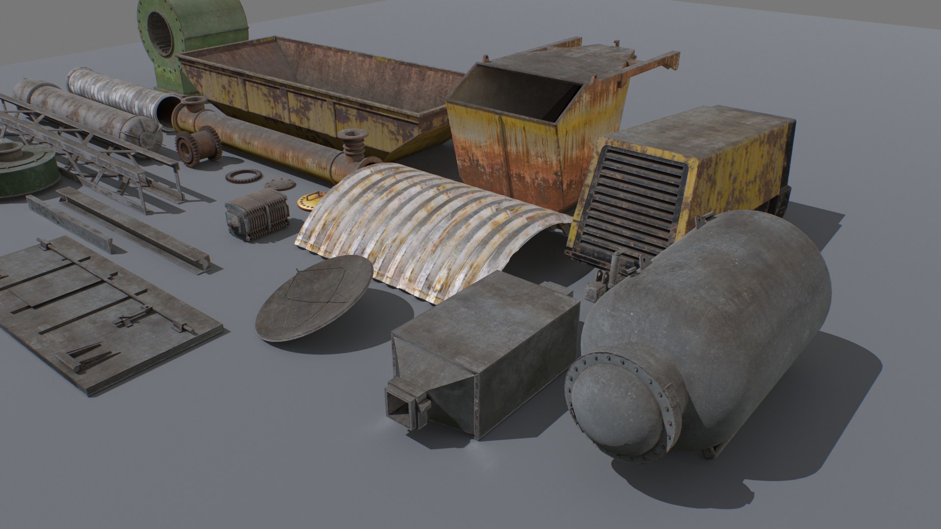 3D Old Industrial Props Pack 1 Model - TurboSquid 1797630