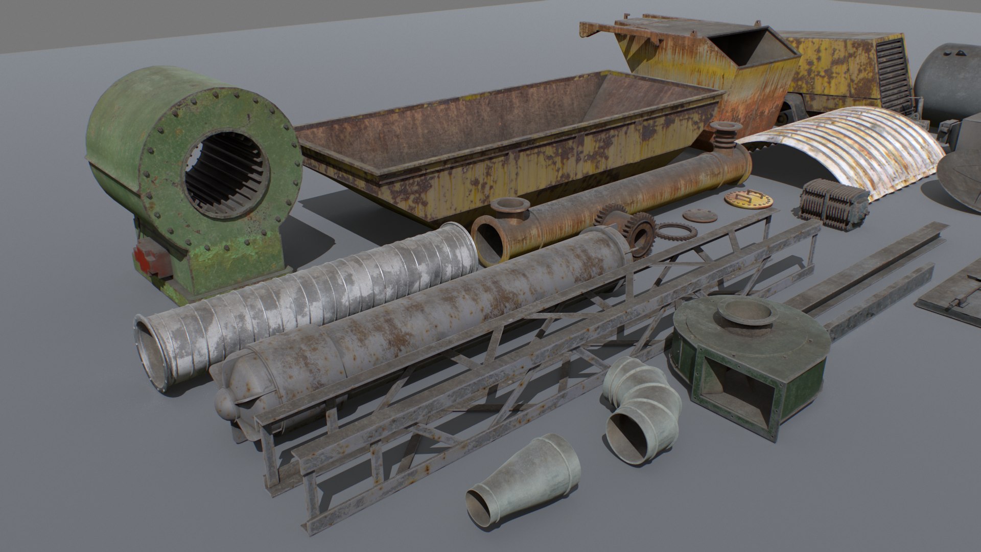 3D Old Industrial Props Pack 1 Model - TurboSquid 1797630