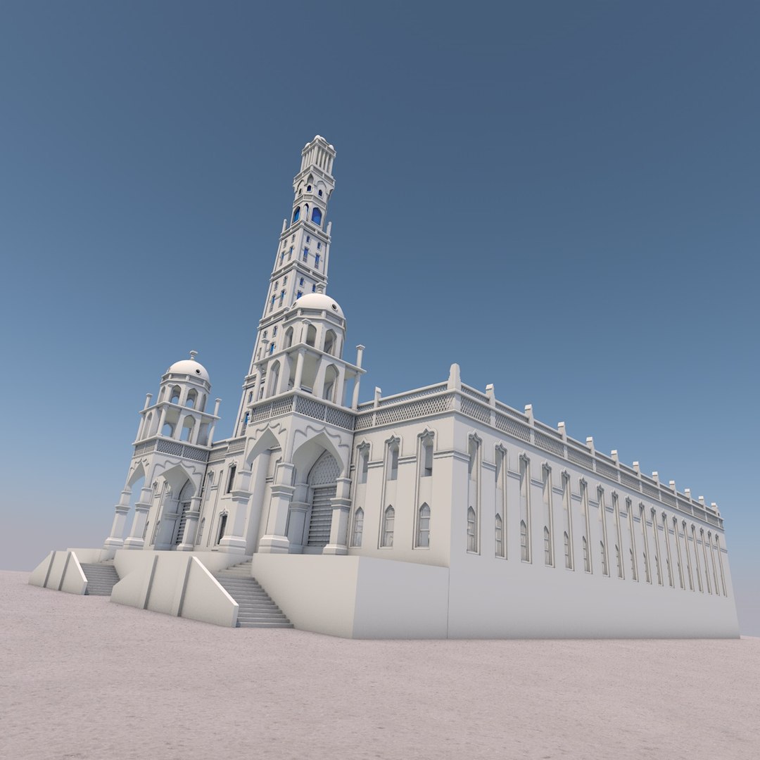 Al-muhdhar Mosque 3D Model - TurboSquid 1352721