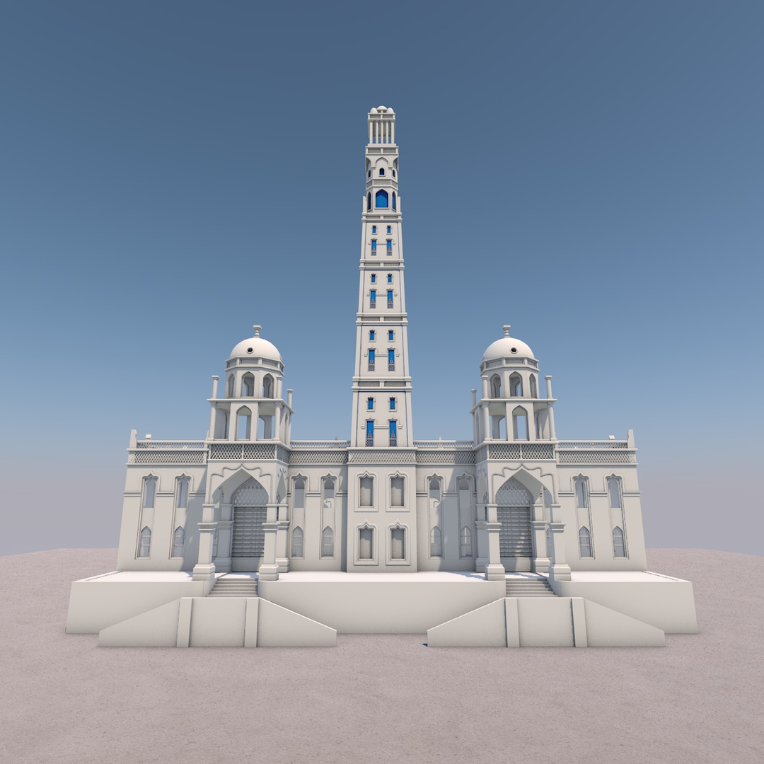 Al-muhdhar Mosque 3D Model - TurboSquid 1352721