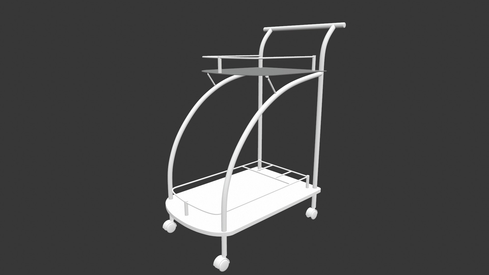3D Serving Trolley With Tray Model - TurboSquid 2326882