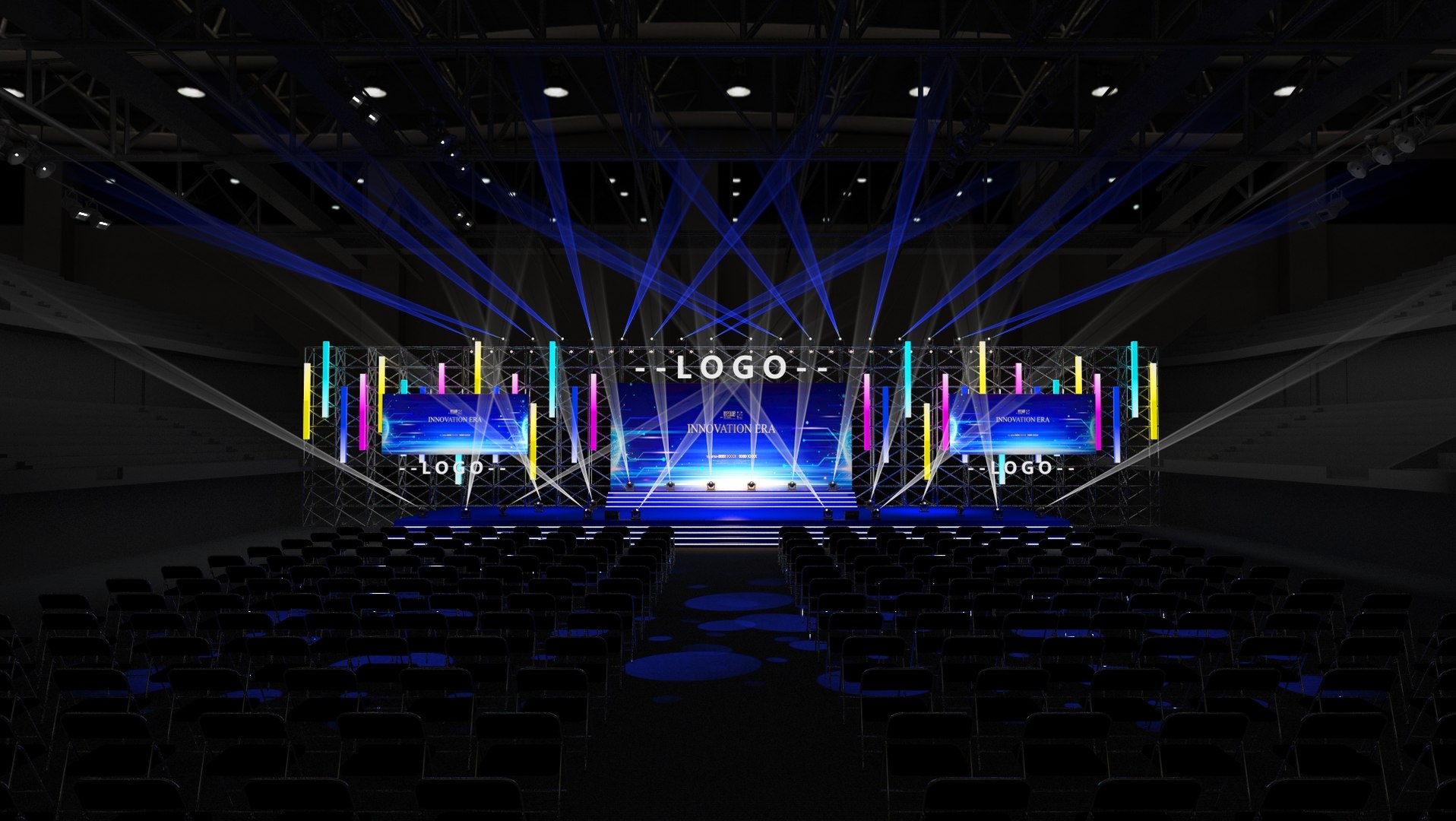 3D Stage Truss Meeting Hall Wedding Show Concert Party 3D model ...