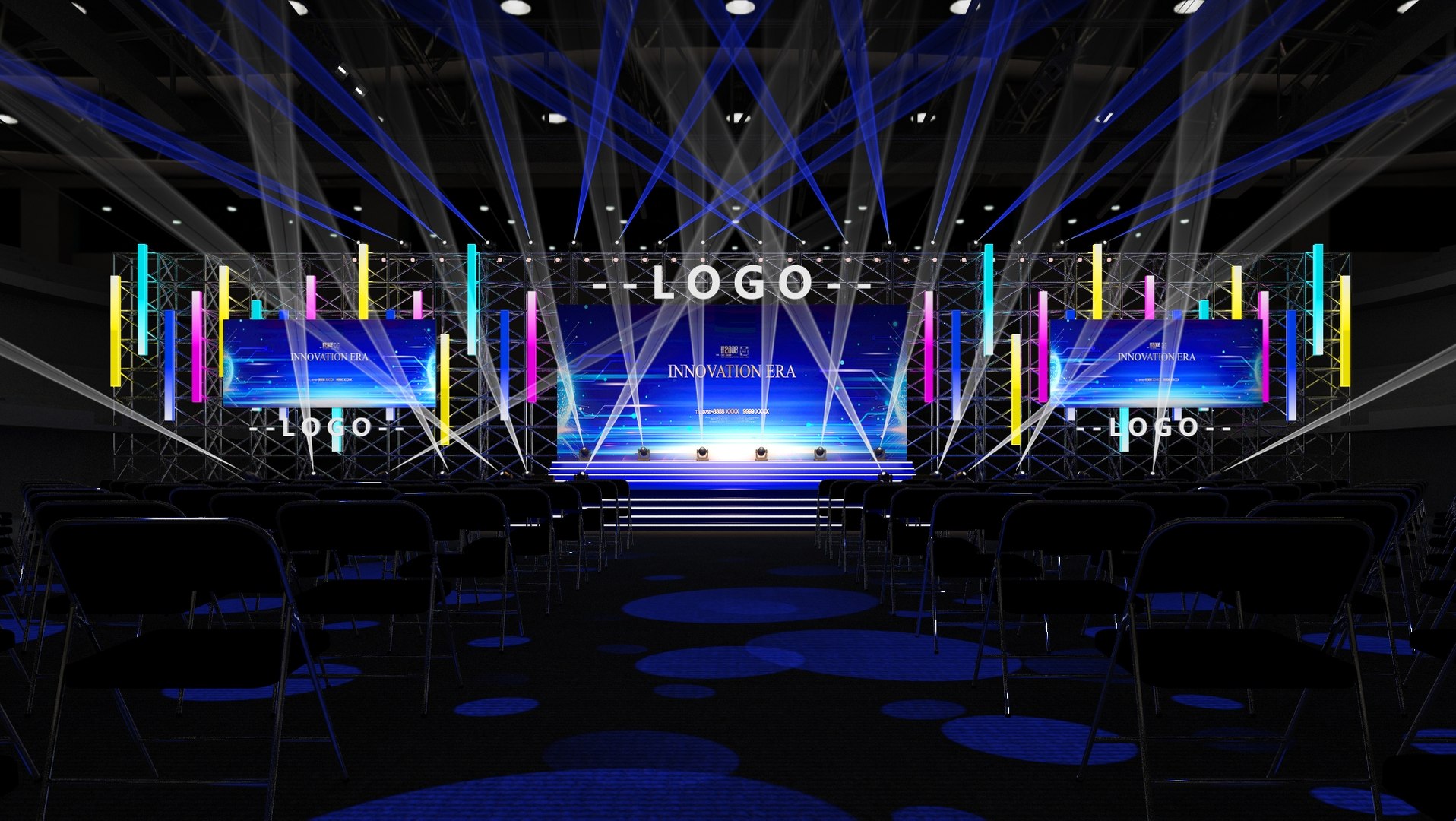 3D Stage Truss Meeting Hall Wedding Show Concert Party 3D model ...