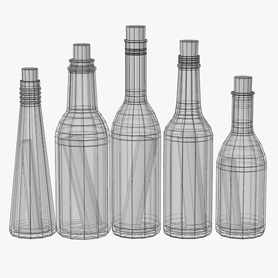 3d model bottles messages