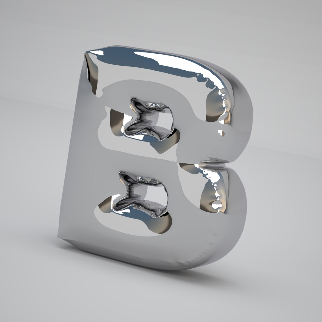 Silver B Balloon 3D - TurboSquid 2399198