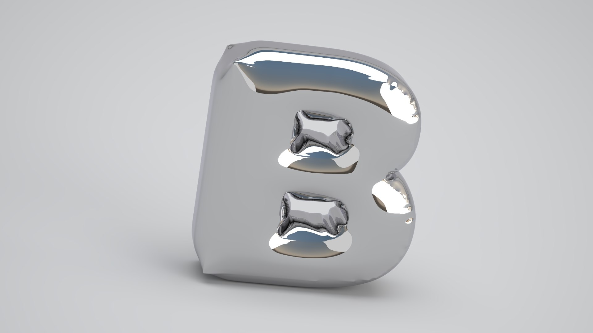 Silver B Balloon 3D - TurboSquid 2399198