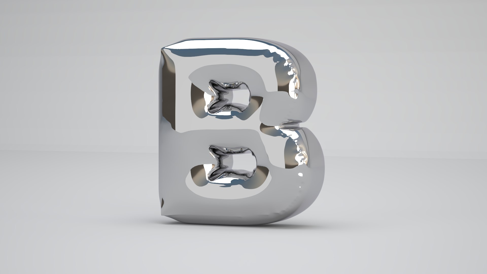 Silver B Balloon 3D - TurboSquid 2399198