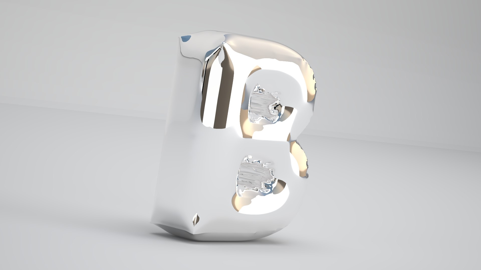 Silver B Balloon 3D - TurboSquid 2399198