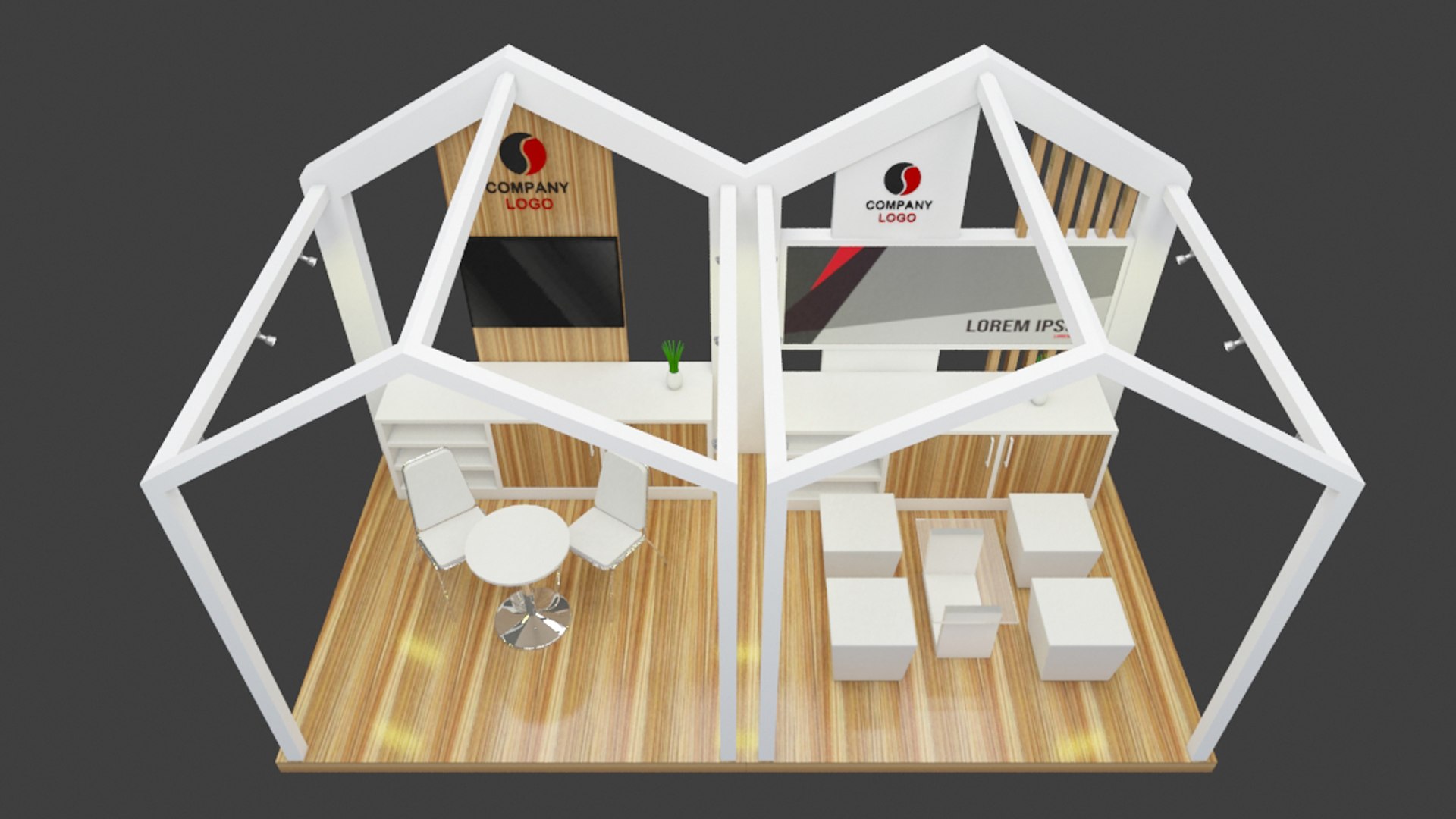Booth 244cm x 488cm 3D model - TurboSquid 1778747