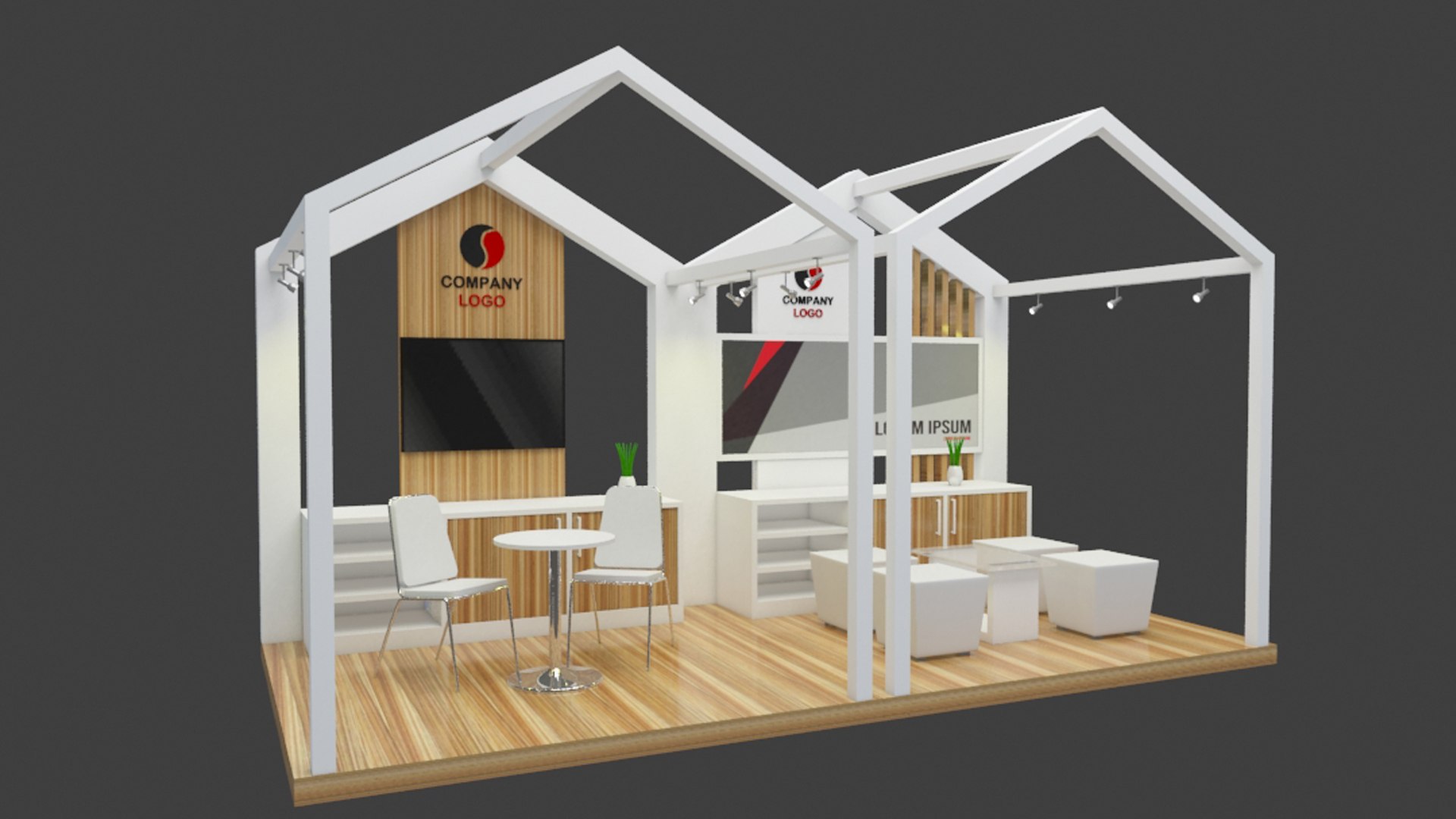 Booth 244cm x 488cm 3D model - TurboSquid 1778747