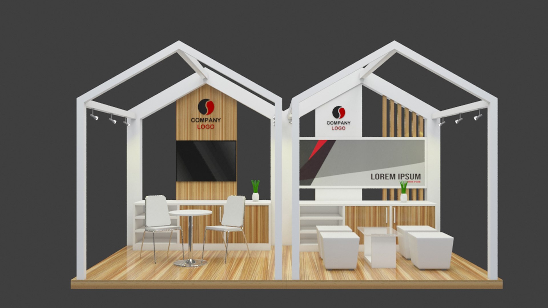 Booth 244cm x 488cm 3D model - TurboSquid 1778747