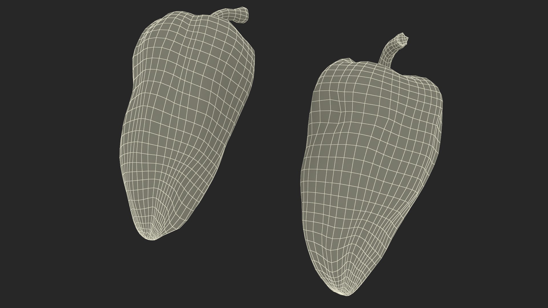 3D Red Long Pepper Model - TurboSquid 1981867