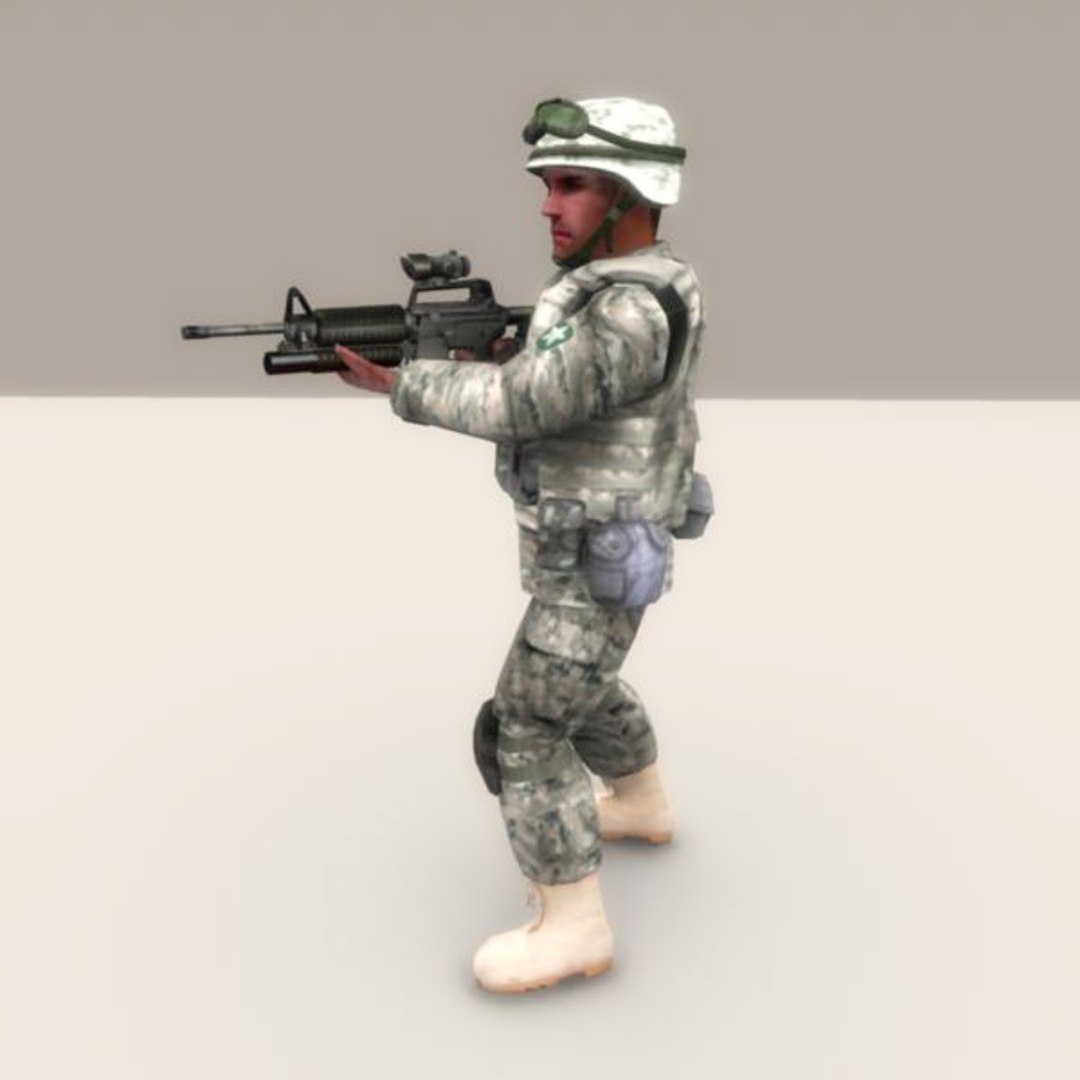 Usarmy Rigged Soldiers 3d Model