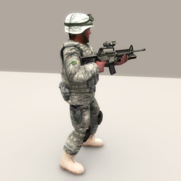 usarmy rigged soldiers 3d model