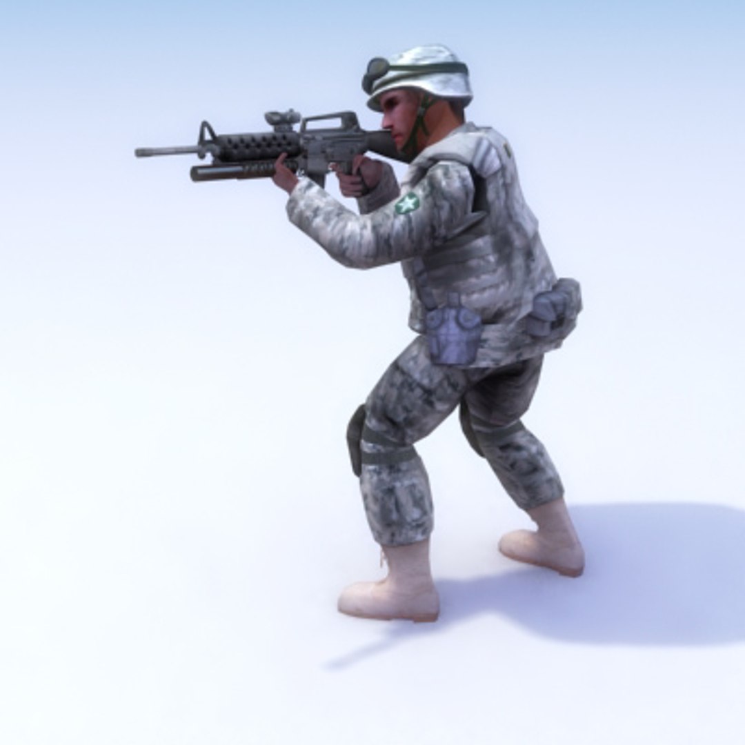 Usarmy Rigged Soldiers 3d Model