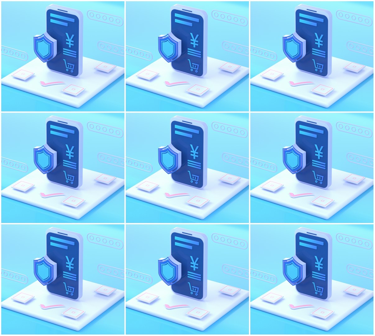 3D Cartoon elements Cartoon scene TWO-DIMENSIONAL office UI icon ...