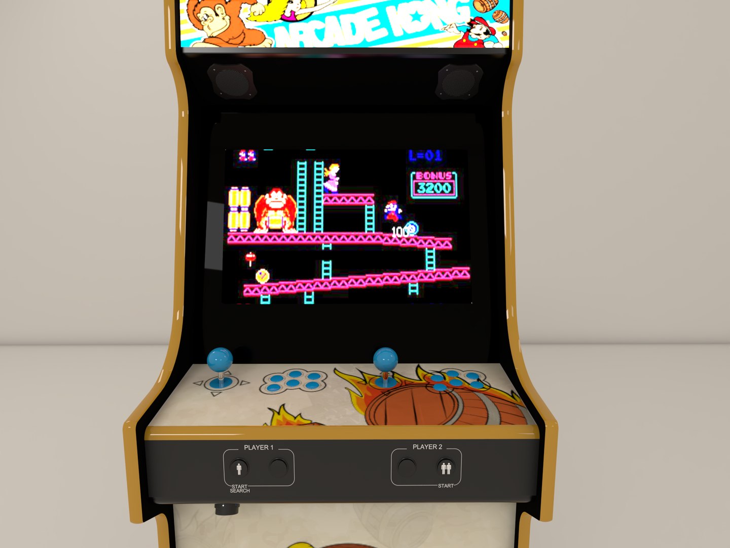 Donkey Kong Machine 3D Model - TurboSquid 1819947