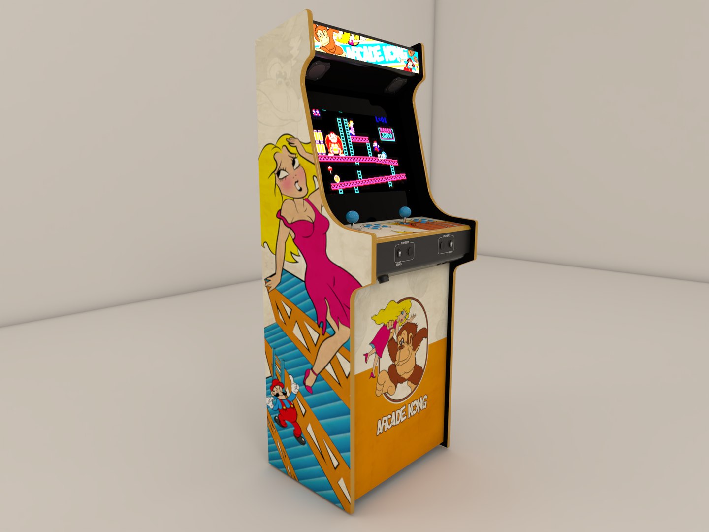 Donkey Kong Machine 3D Model - TurboSquid 1819947