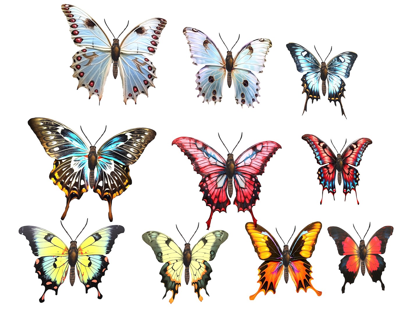 3D Model Butterflies Pack - TurboSquid 2151190