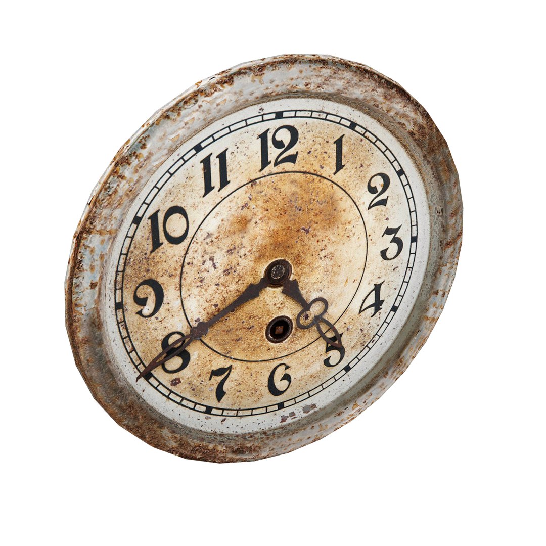 Rusty wall clock model - TurboSquid 1539686