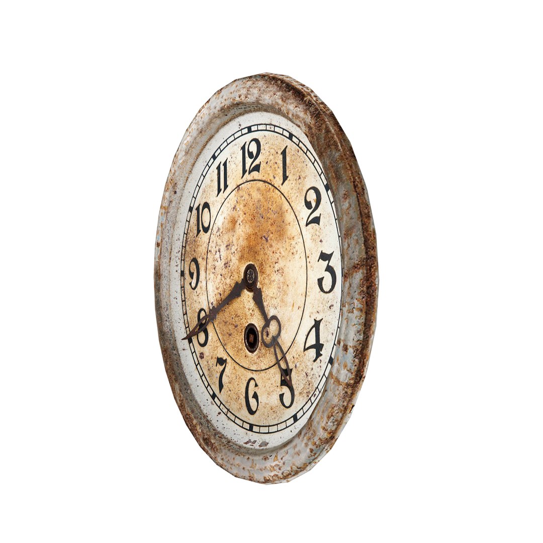 Rusty wall clock model - TurboSquid 1539686