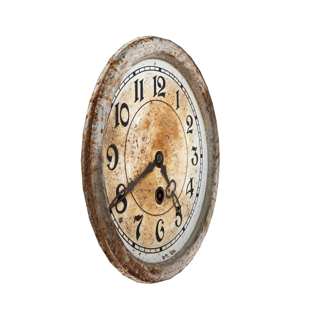Rusty wall clock model - TurboSquid 1539686