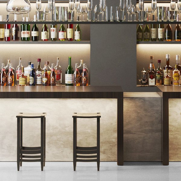modelo 3d Modern Bar Counter Model - TurboSquid 2056483