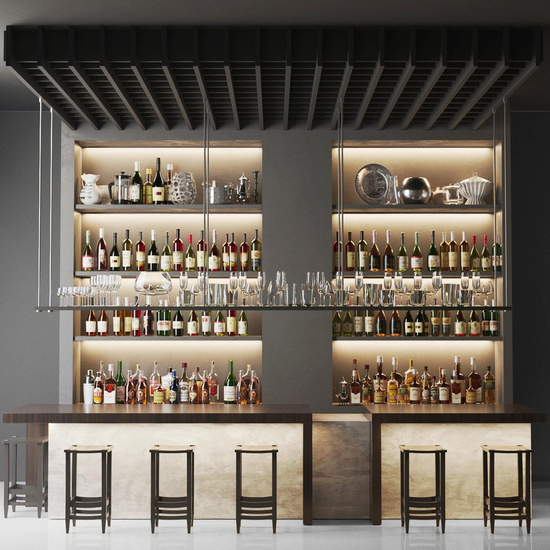 modelo 3d Modern Bar Counter Model - TurboSquid 2056483