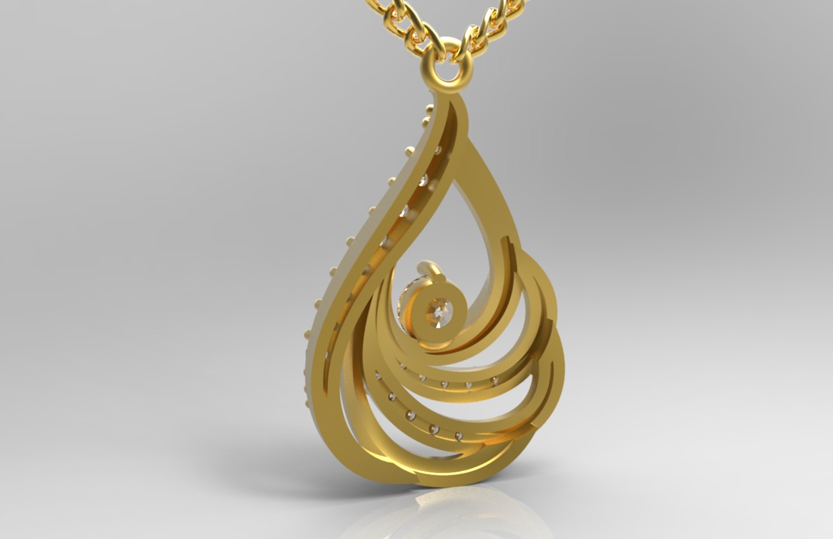 stl necklace gold 3d model