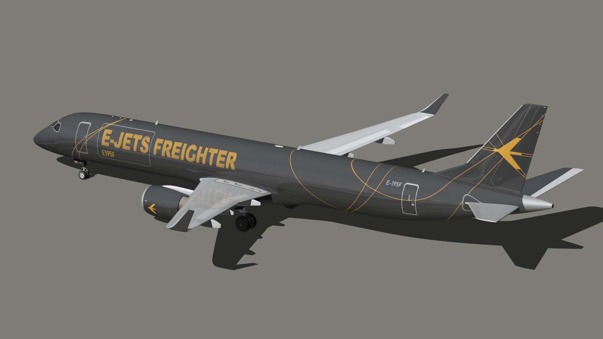 3D Embraer E195F Freighter - TurboSquid 2161440